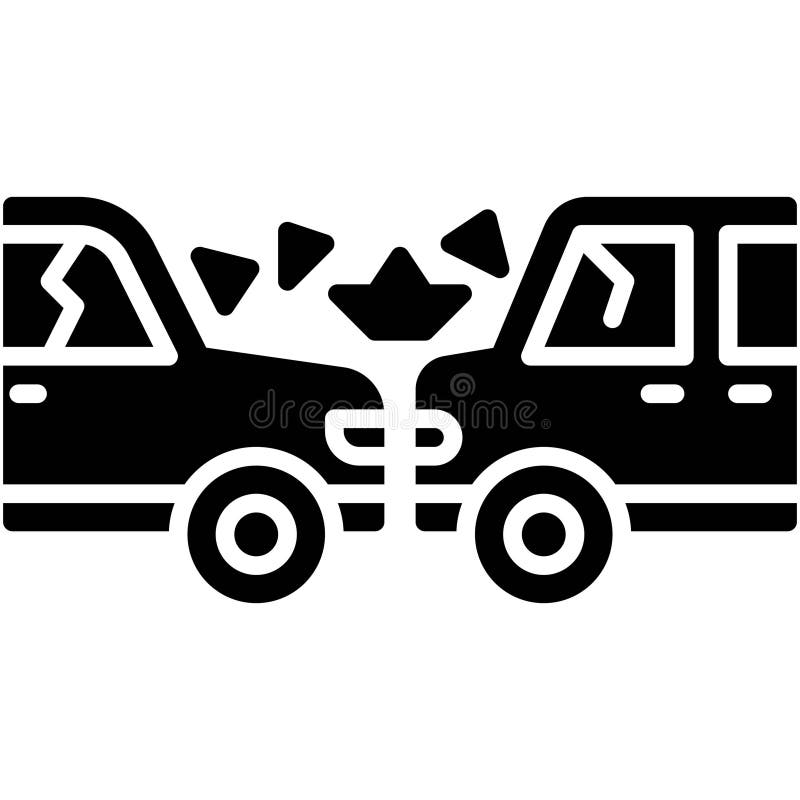 Car Crash Icon, Car Accident and Safety Related Vector Illustration ...