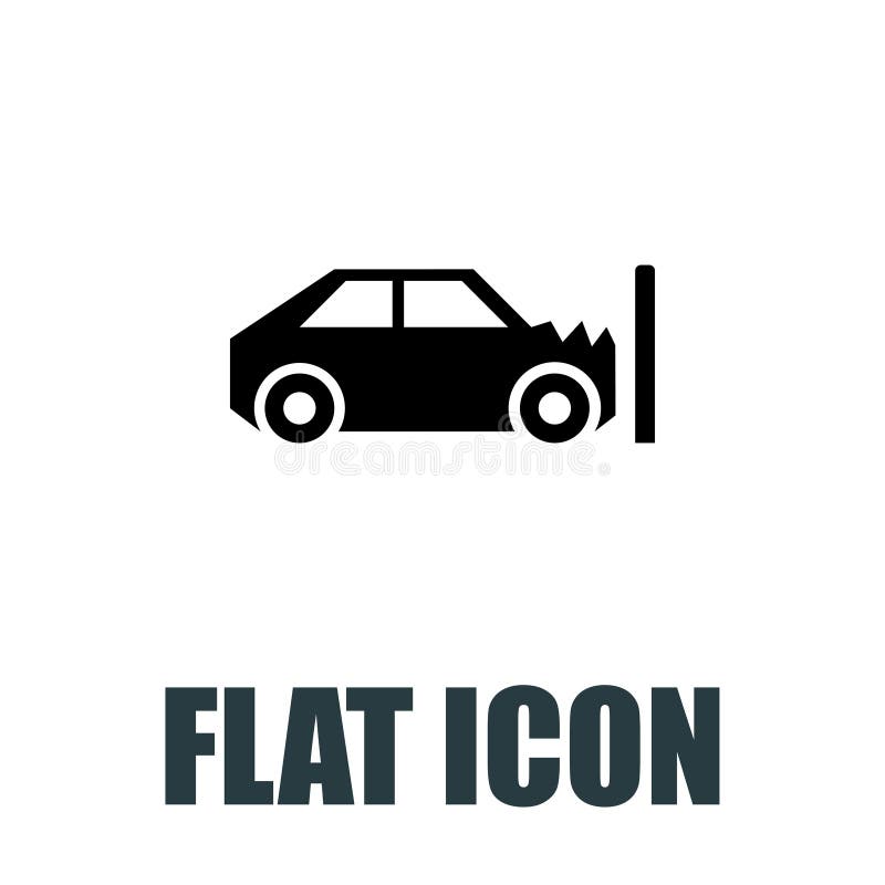 Car Crash Icon. Flat Illustration Isolated Vector Sign Stock ...