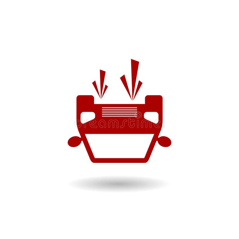 Car crash icon with shadow stock vector. Illustration of auto - 224459621