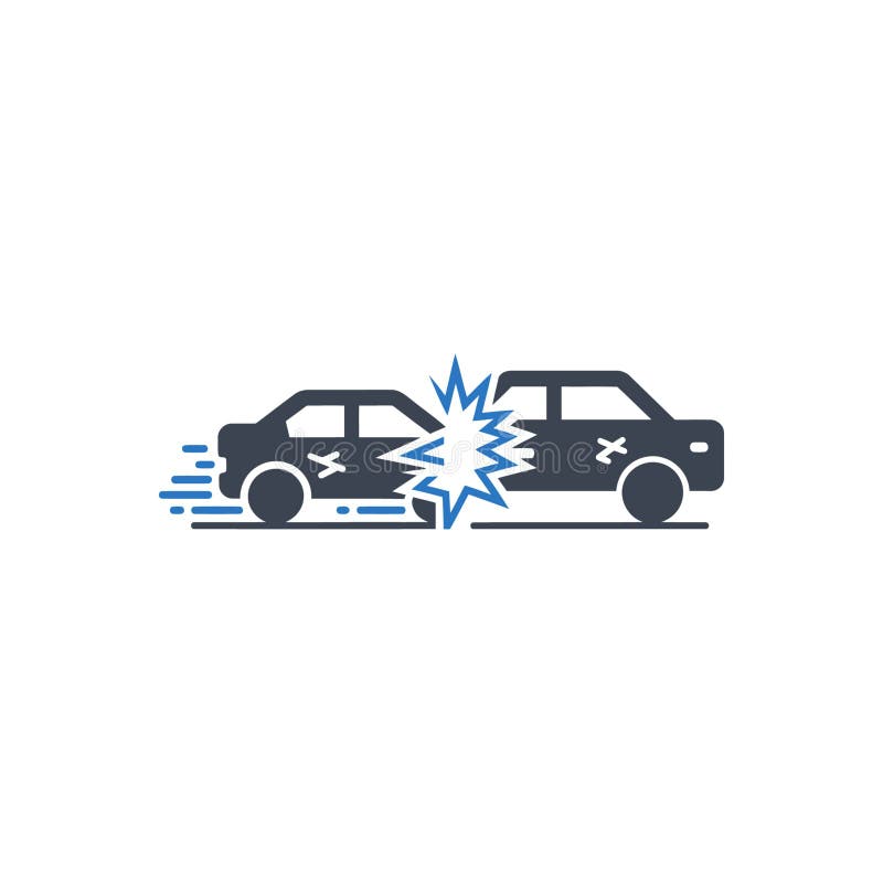 Car Crash Icon stock vector. Illustration of vector - 375316459