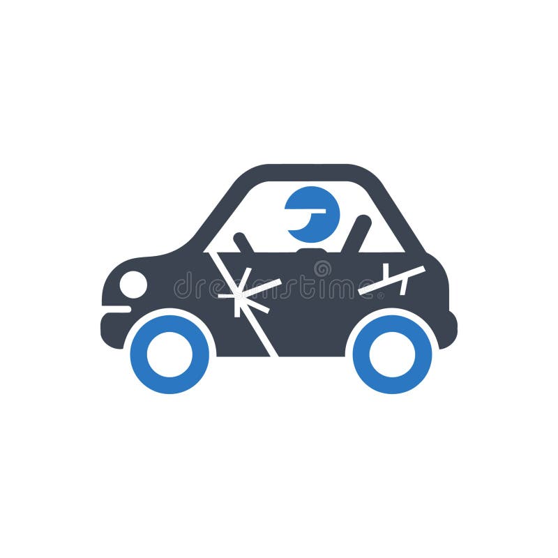 Car crash icon stock vector. Illustration of broken - 375316522