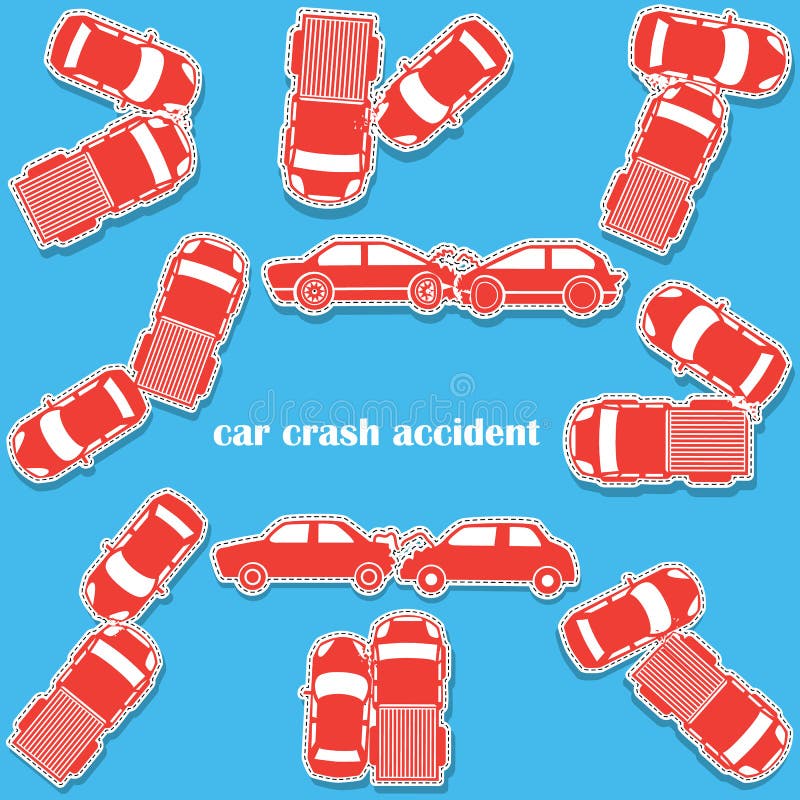 Car Crash and Accidents Icons Stock Vector - Illustration of breaking ...