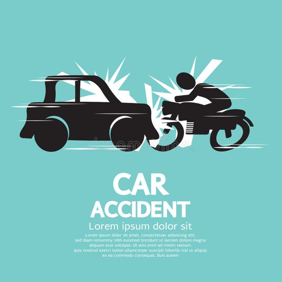 Car Crash with Motorcycle. stock vector. Illustration of transport ...