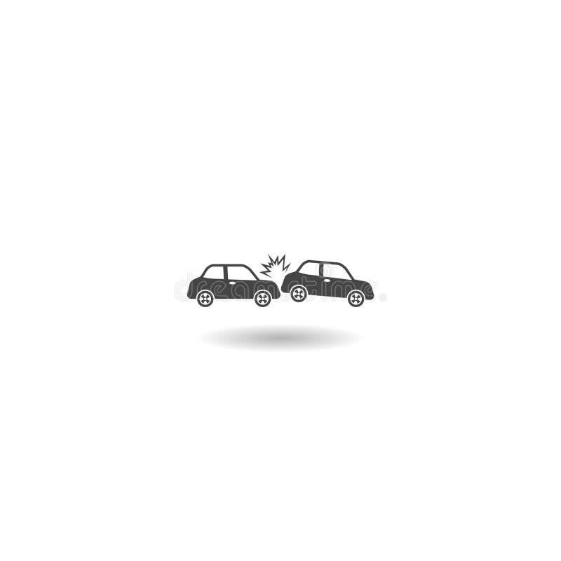 Car Crash Simple Icon with Shadow Stock Vector - Illustration of auto ...