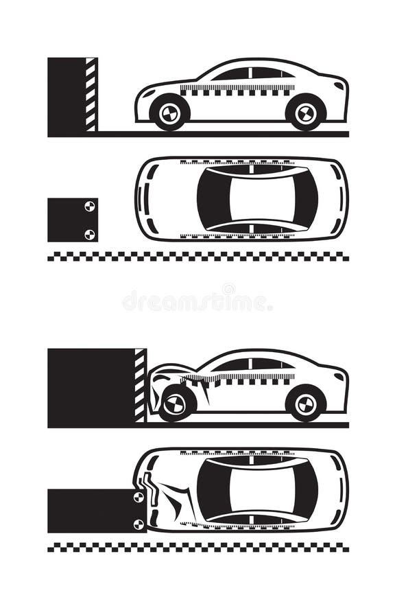Car crash test stock vector. Illustration of limousine - 133517329