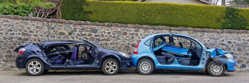 Car Crash Vehicles Ready To Be Scrapped Stock Image - Image of waste ...