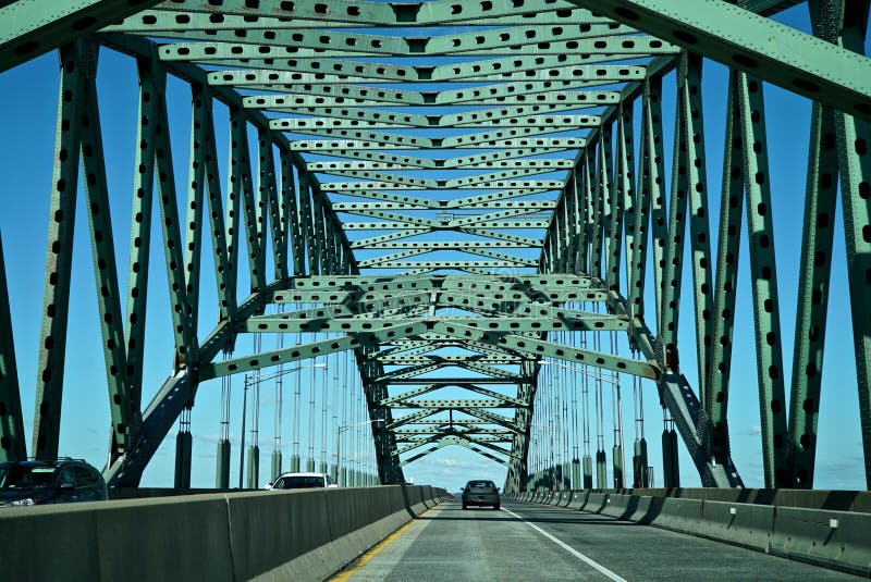 Car Crossing a Bridge stock photo. Image of clouds, empty - 58128772