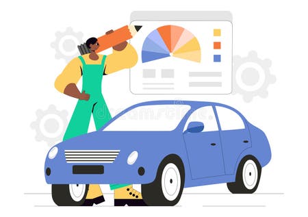 Car Customization and Modifications Vector Illustration Featuring a ...