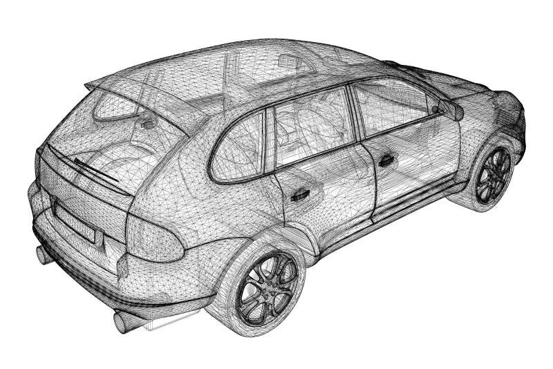 Car 3D model stock illustration. Illustration of machine - 55576955