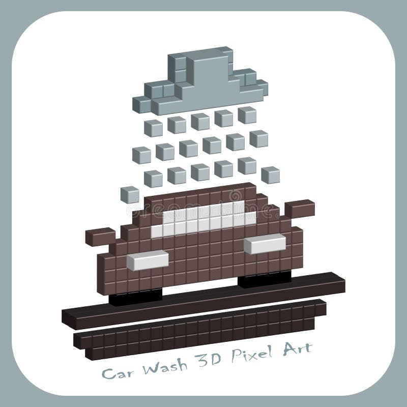 Car, 3D Pixel Art, 8 Bit Background for Design Stock Vector ...