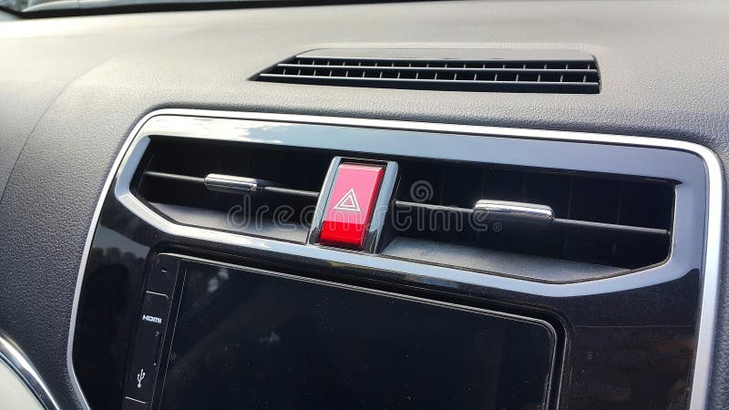 Car Dasboard with AC Vent, Hazard Light Button and Head Unit Display ...