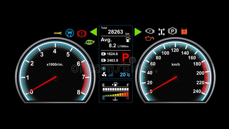 Car Dash Board Illustration Eps 10 Stock Illustration - Illustration of ...