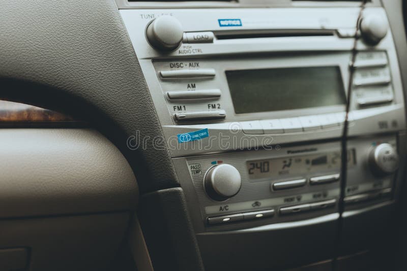 Car Dash / Central Console with Multimedia Center Stock Photo - Image ...