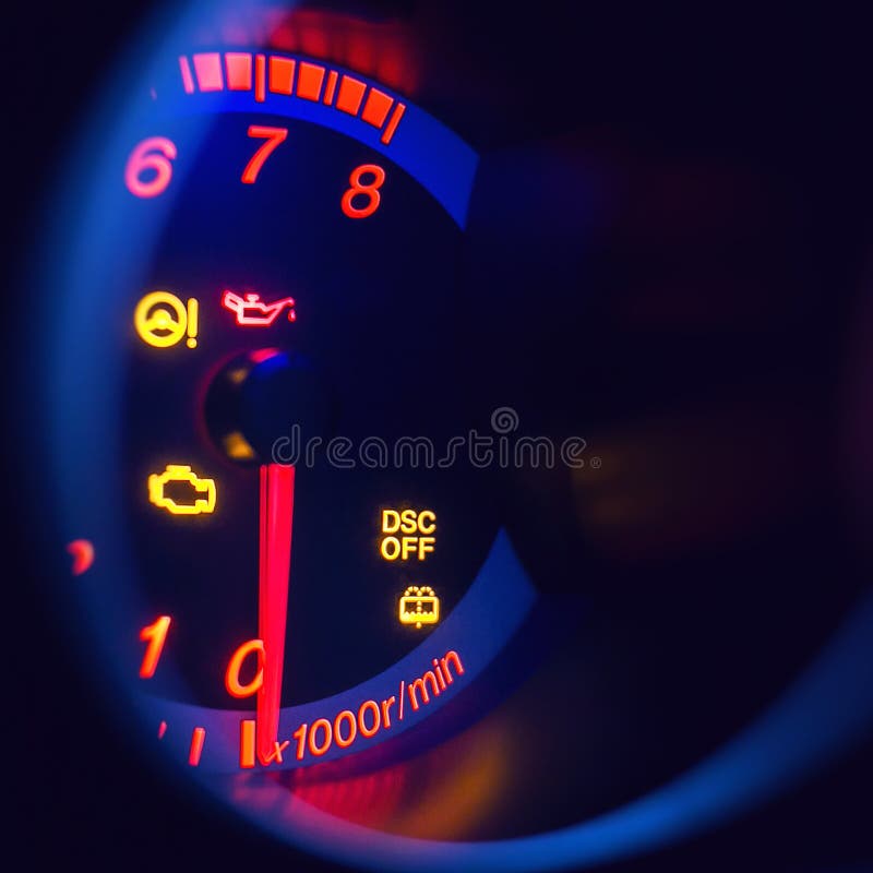 Car Dashboard. Accelerating. Speedometer, Display. Stock Photo - Image ...