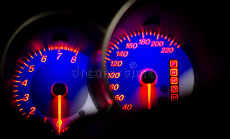 Car Dashboard with Backlight. Stock Image - Image of transportation ...