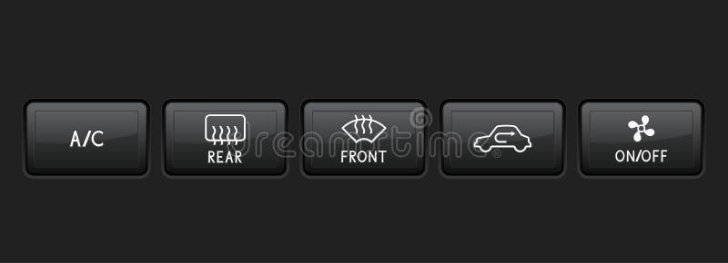 Car Dashboard Black Buttons Stock Vector - Illustration of automotive ...