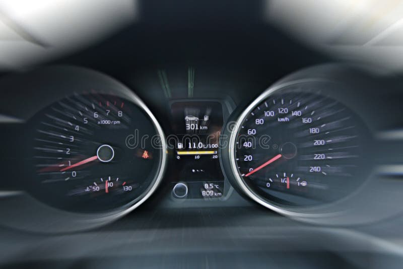 Car Speedometer Dashboard. Speed Metre Panel with Odometer, Miles ...