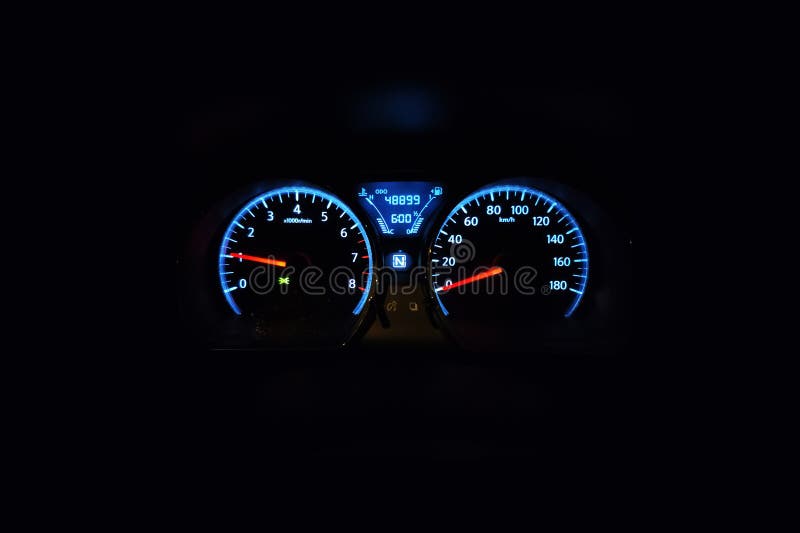 Car Dashboard. Checking the System when Starting the Engine Stock Photo ...