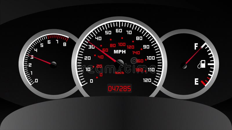 Car Dashboard Computer, Speedometer, Tachometer and Fuel Usage Stock ...