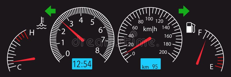 Car Dashboard. Car Control Panel Interface Stock Illustration ...
