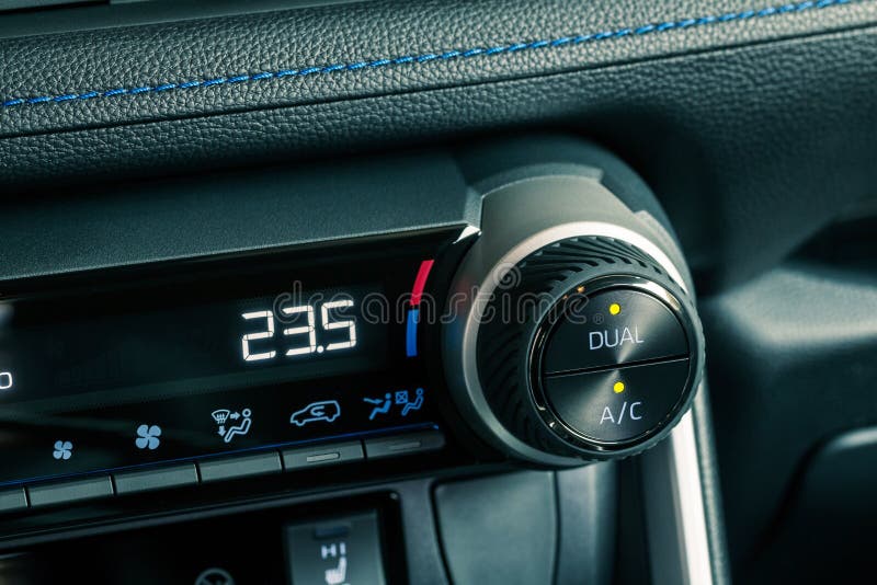 Car Dashboard Details with Climate Controls, Close Up Stock Photo ...