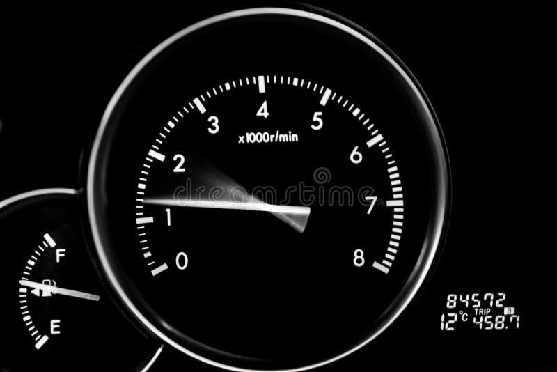 Car Dashboard Dials - Engine RPM Rotations Per Minute Stock Image ...