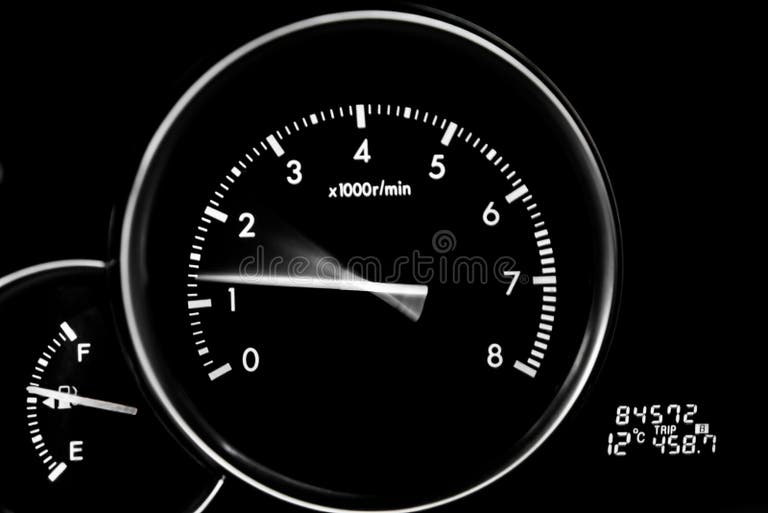 Car Dashboard Dials - Engine RPM Rotations Per Minute Stock Image ...