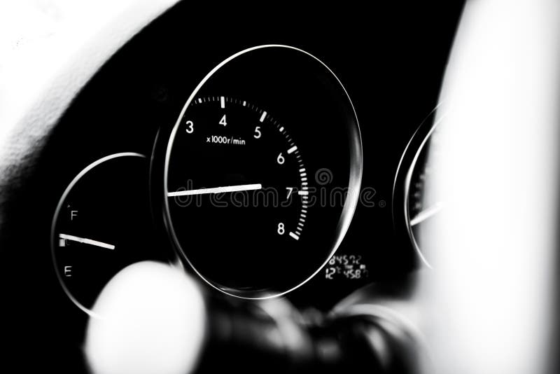 Car Dashboard Dials - Engine RPM Rotations Per Minute Stock Image ...