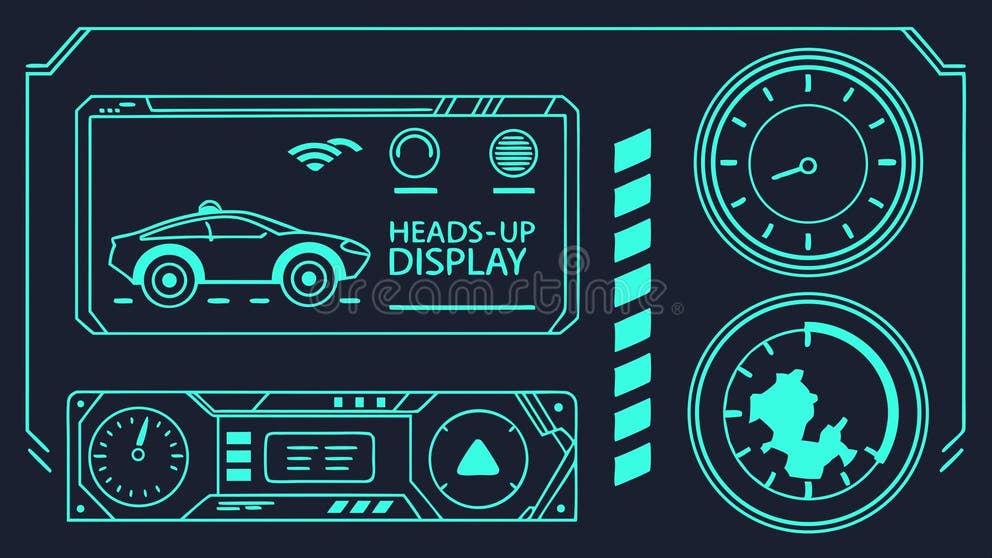 Car Dashboard Display, Modern Vehicle Technology Interface Vector Design Generative AI Stock ...