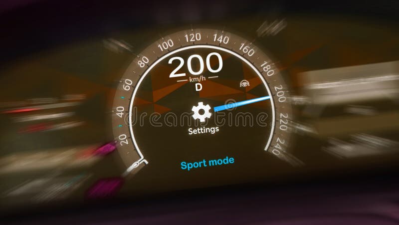A Car Dashboard Driving 200 Kilometers Per Hour Stock Photo - Image of ...