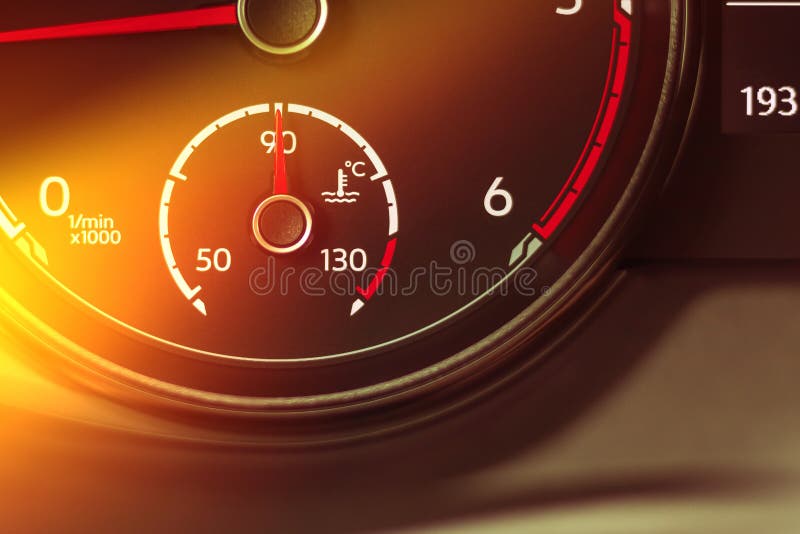 Car. the Dashboard. Engine Coolant Temperature Indicator Stock Image ...