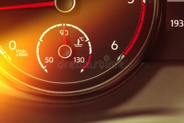 Car. the Dashboard. Engine Coolant Temperature Indicator Stock Image ...