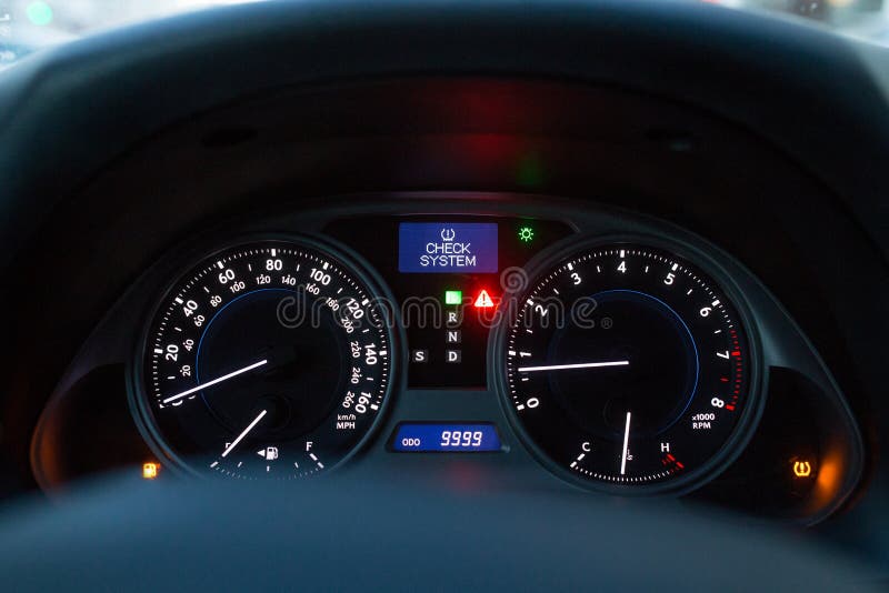 Car Dashboard with an Error Stock Image - Image of brake, problem: 88229067