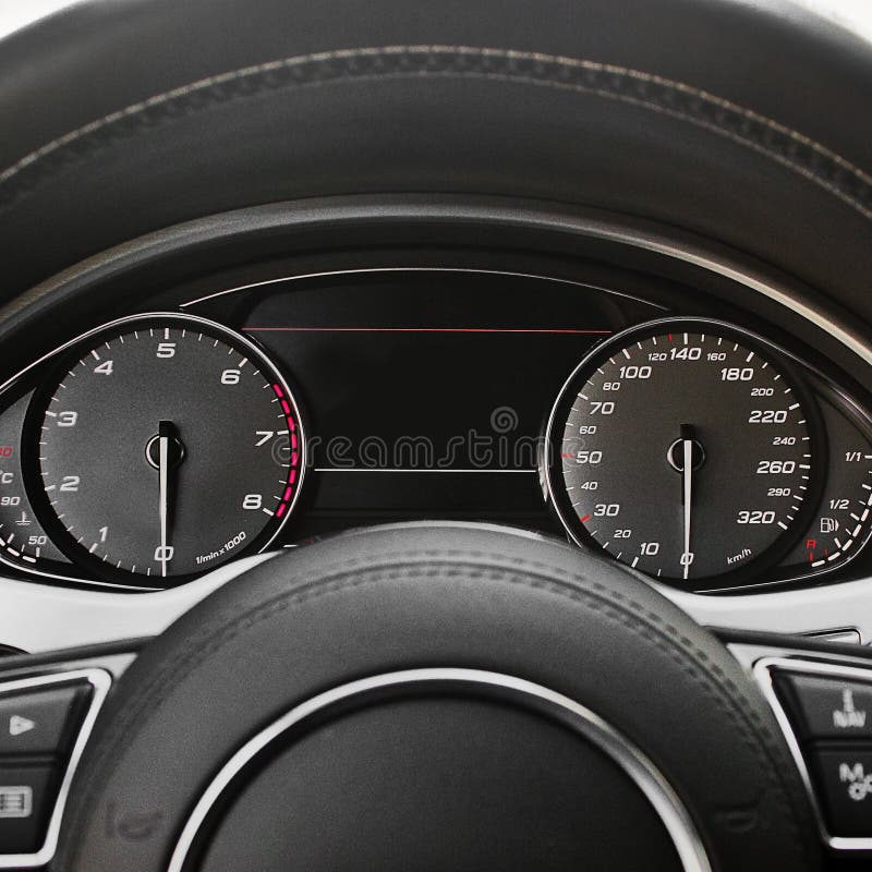 Car Dashboard, Illuminated Panel, Speed Display Stock Image - Image of ...