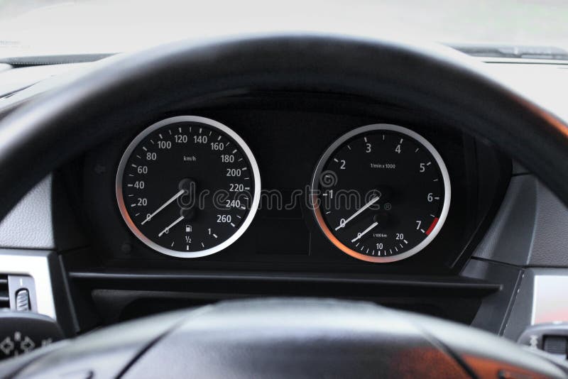 Car Dashboard, Illuminated Panel, Speed Display Stock Photo - Image of ...