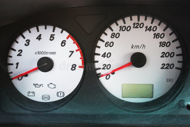 Car Dashboard, Illuminated Panel, Speed Display Stock Image - Image of ...