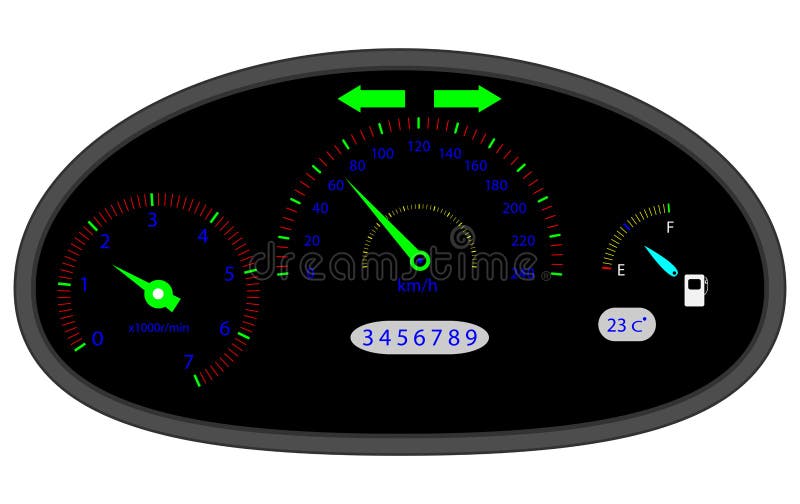 Car dashboard indicators stock vector. Illustration of kilometer - 70995607