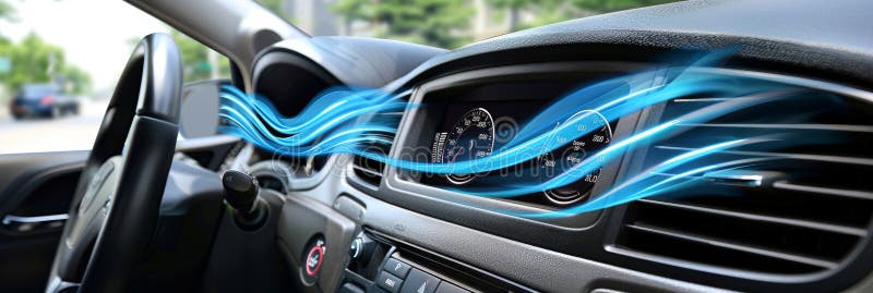 Car Dashboard Infographic Airflow Visualization and Temperature Control ...