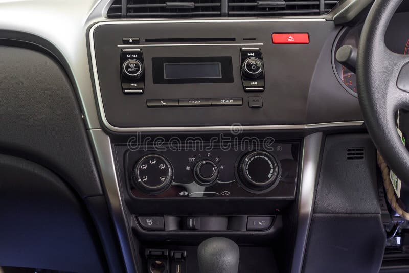 Car Dashboard Interior Inside Black Stock Image - Image of passenger ...