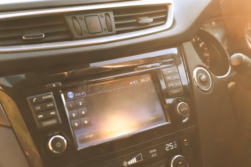 Car Dashboard Interior View of Inside the Vehicle Including Steering ...