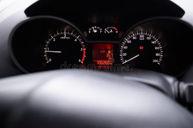 Car Dashboard with LED Panel Stock Image - Image of engine, inside ...