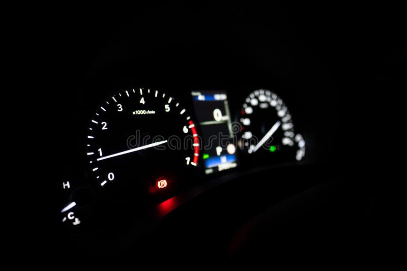 Car Dashboard Modern Automobile Control Illuminated Panel. Car ...