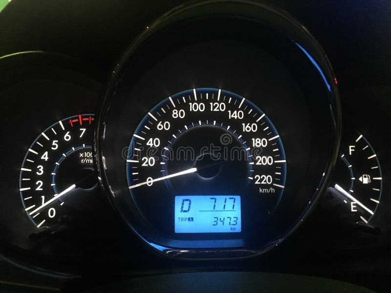 Car Dashboard Modern Automobile Control Illuminated Panel Speed Display ...