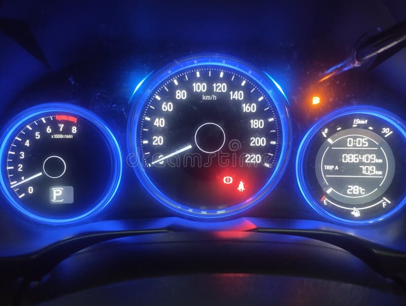Car Dashboard with Nice Blue Light Stock Photo - Image of dashboard ...