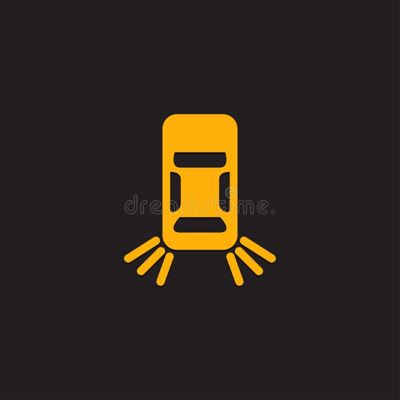 Car Dashboard Panel Icon on a Black Background. Malfunction of the Bulb ...