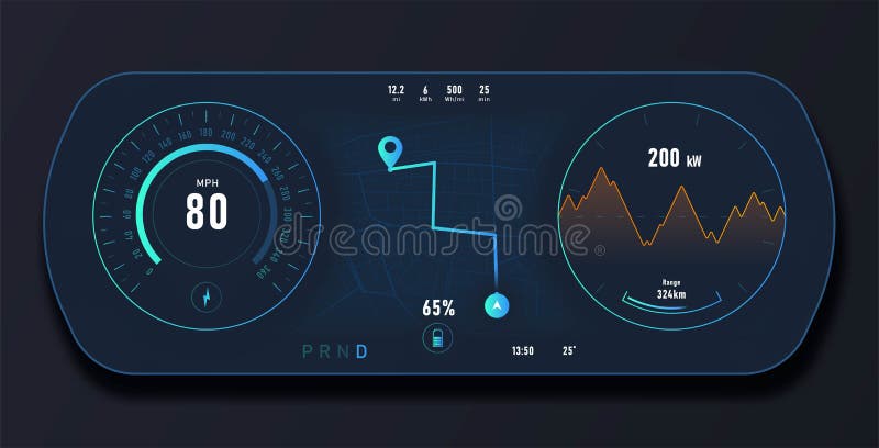 Car dashboard screen stock vector. Illustration of dashboard - 255243435