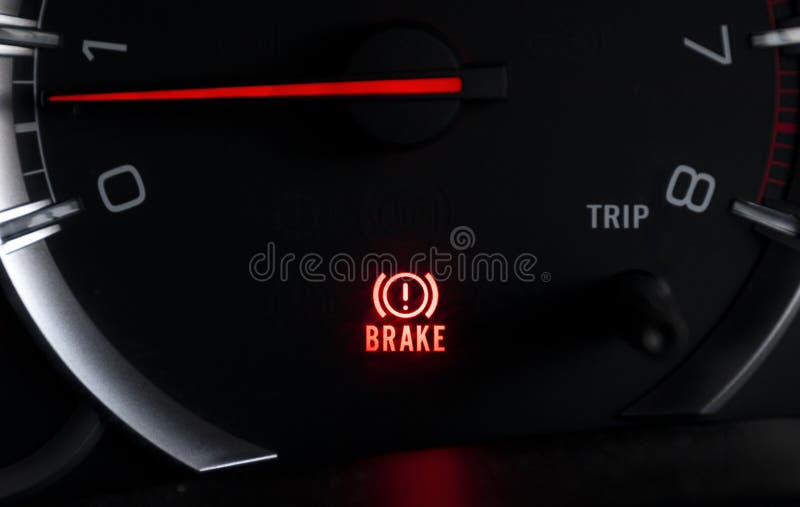 Car Dashboard Show Status Light Icon BRAKE and Steering Wheel Stock ...