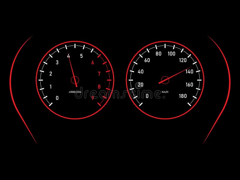 Car Dashboard, Speed Meter Racing Sport Design, Vector Illustration ...