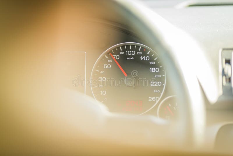 Kilometer of a Car Driving at 70, 80, 90 Km / H. Stock Image - Image of ...