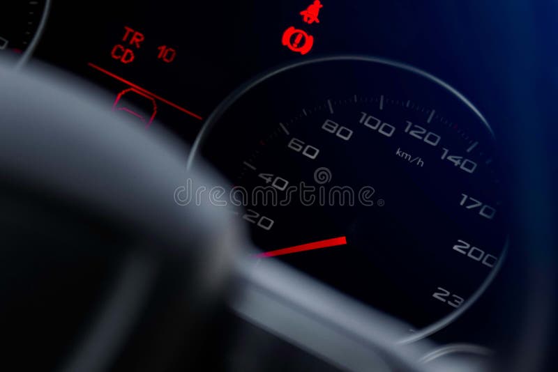 Car Dashboard Speedometer Closeup Interior Stock Image - Image of auto ...